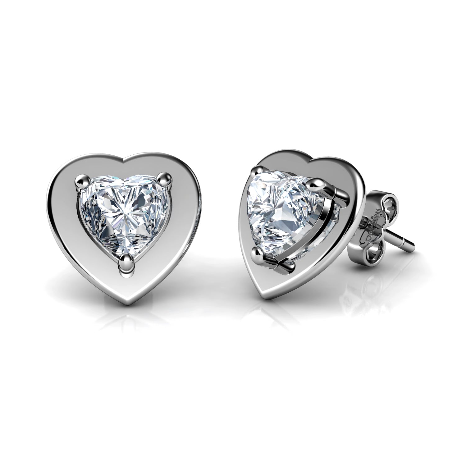 double heart studs